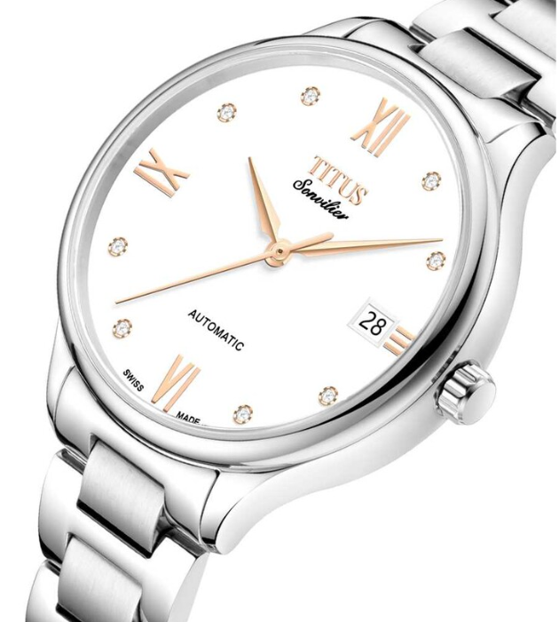 SOLVIL ET TITUS SONVILIER W06-03116-004 3 HANDS DATE AUTOMATIC WOMEN ...